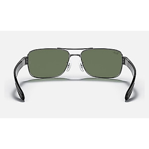 Ray-Ban RB3522 004/71 61M Gunmetal/Green Sunglasses For Men+ BUNDLE with Designer iWear Eyewear Kit