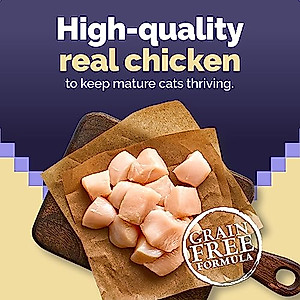 Blue Buffalo Cat Food for Mature Cats, Natural Chicken Recipe, Senior Dry Cat Food, 5 lb bag