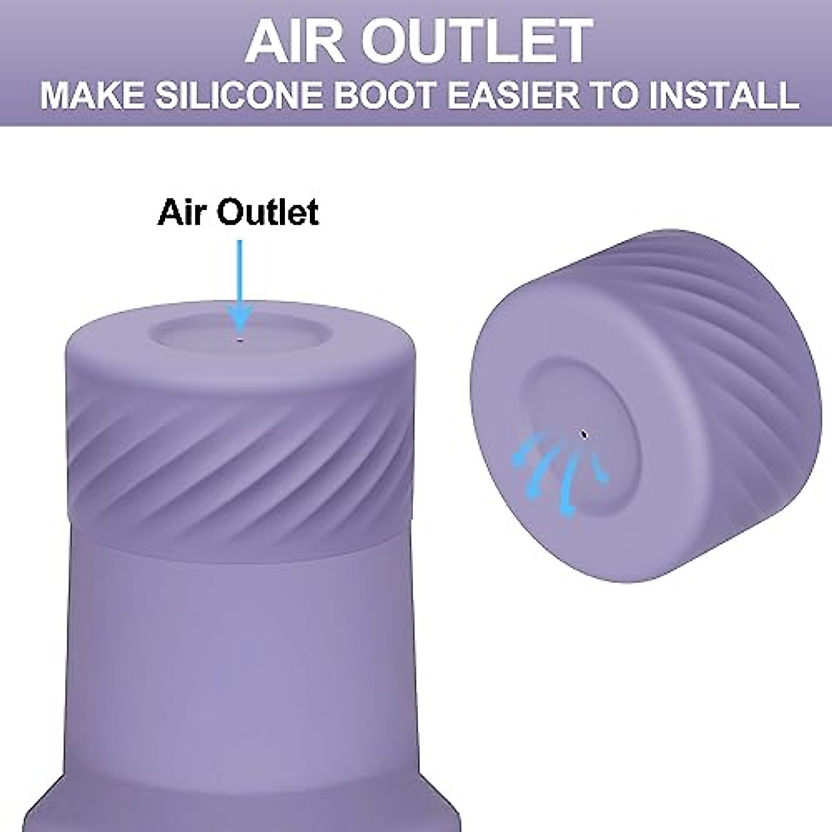 Affute Protective Silicone Boot for Stanley Quencher H2.0 40 oz & IceFlow Flip 20 oz 30 oz and hydroflask 12-24 oz, Anti-Slip Bottle Bottom Sleeve Cover (Lavender)