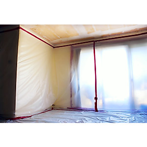 Painters Plastic Drop Cloth (12 Pack), 9x12 Feet, Plastic Tarp Dust Cover, Plastic Covers for Furniture, Plastic Drop Cloth for Painting, Painting Tarp