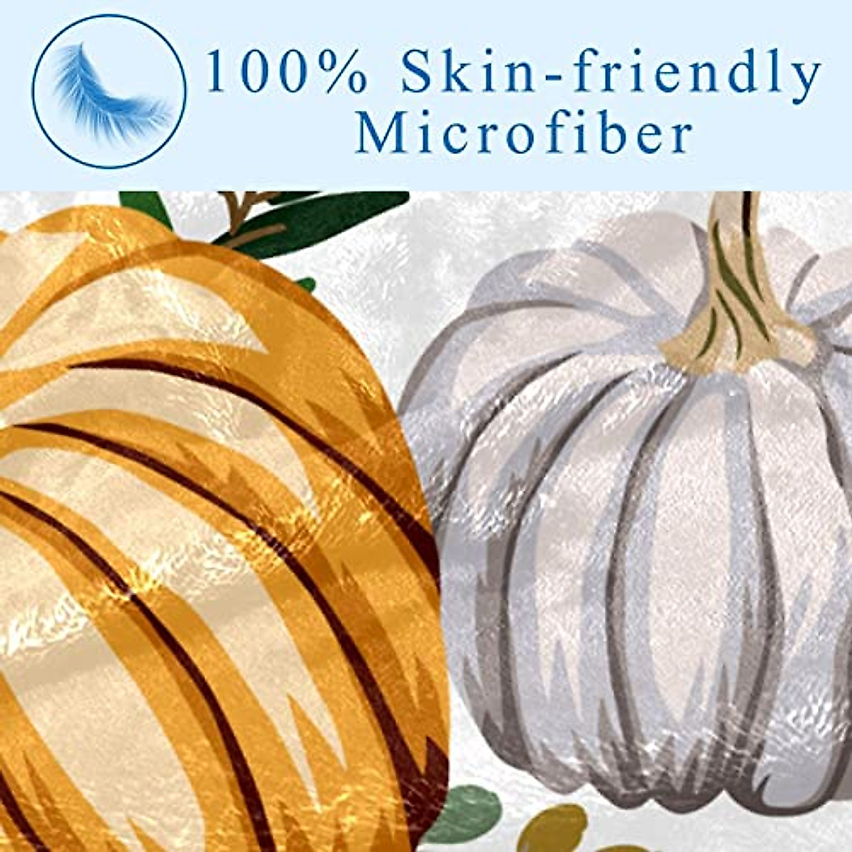 Ripen Pumpkin and Maple Leaves Prints Soft Warm Cozy Blanket Throw for Bed Couch Sofa Picnic Camping Beach, 150×100cm