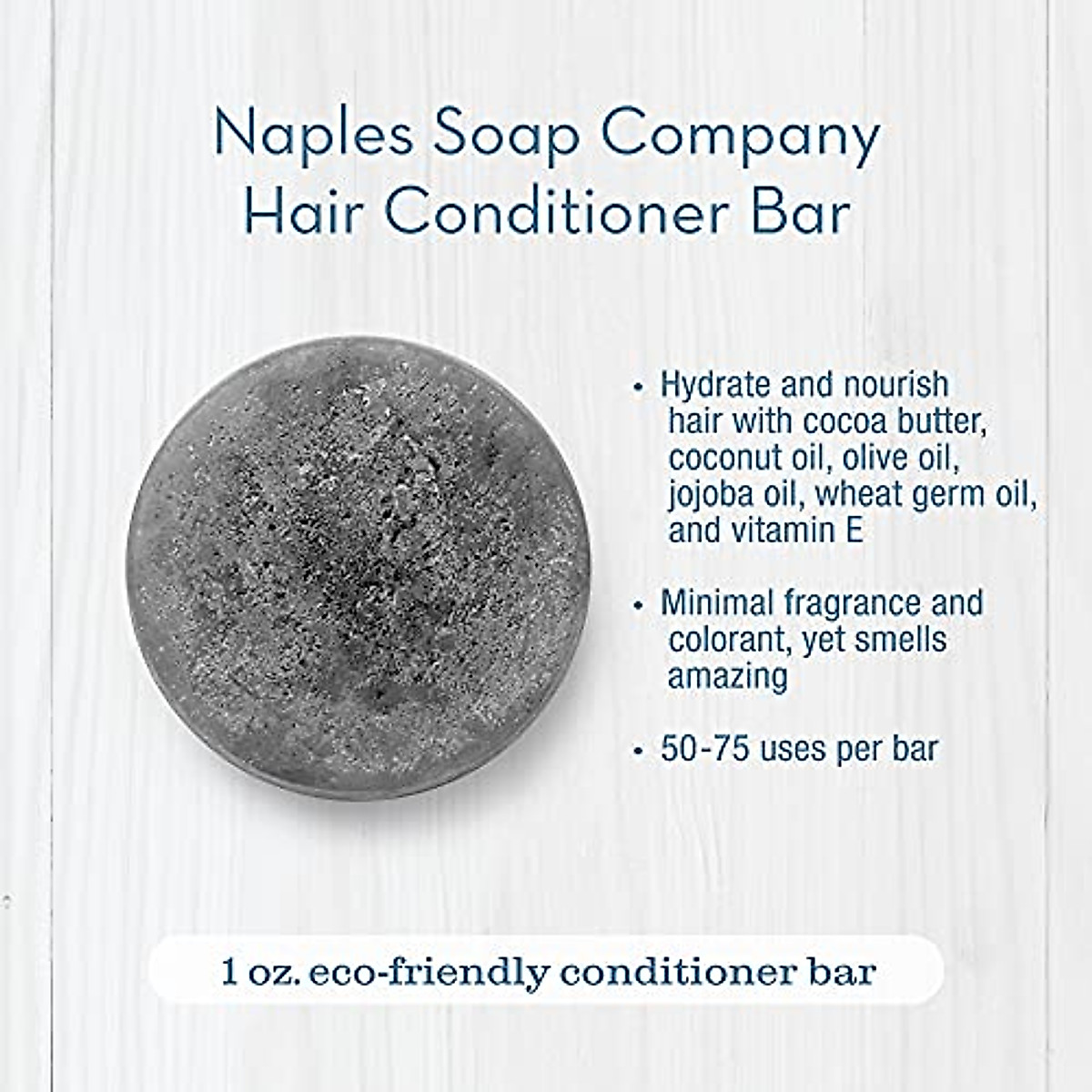 Naples Soap Company, Protein Enriched, 50-75 Use, Solid Hair Conditioner Bar, Eco-Friendly Haircare, Helps Ensure Vibrant, Healthy Hair, All Hair Types, Karma, 1oz