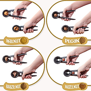 Hiware Pecan Nut Cracker and 2 Picks, Walnut Plier Opener Tool with Non-slip Handle