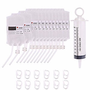 Blood Bag for Drinks â€“ 12 Pieces IV Blood Bags/Container 15 Fl Oz /450ml for Halloween Zombie Party Favors, Nurse Decorations, Gag Gift