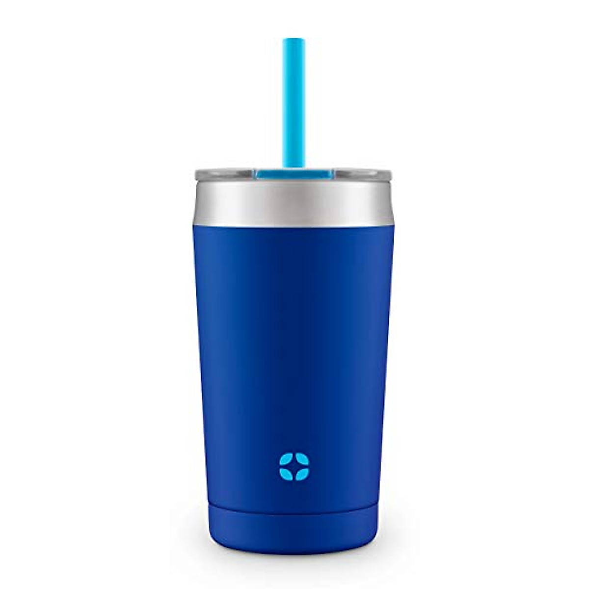 Ello Rise Vacuum Insulated Stainless Steel Tumbler with Optional Straw, 12 oz, Touchdown Blue