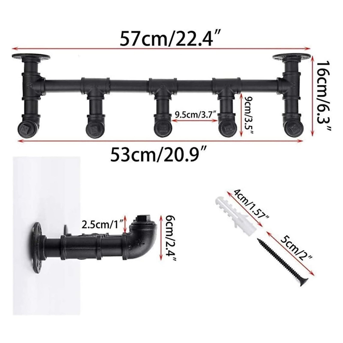 Towel Racks Towel Rail Towel Holder Hanger Industrial Pipe Towel Rail Holder,for Kitchen Bath Hanging Mounting Hardware Rustic Towel Bar Rail Towel Holder Bathroom Hardware