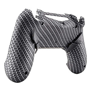 eXtremeRate Carbon Fiber Dawn Programable Remap Kit for PS4 Controller with Upgrade Board & Redesigned Back Shell & 4 Back Buttons - Compatible with JDM-040/050/055 - Controller NOT Included