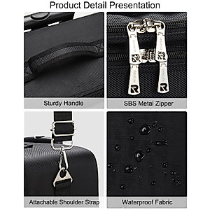 MONSTINA Rolling Makeup Train Case,Trolley Cosmetic Case,3-Layer Cosmetic Organizer,Extra Large Makeup Travel Bag for Hairstylist, Trolley Travel Hairdressing Case with Adjustable Divider(Black)