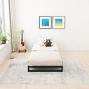 Lutown-Teen 6 Inch Twin XL Bed Frames Heavy Duty Sturdy Metal Platform Bed Frame No Box Spring Needed, Noise Free, Easy Assembly, Black