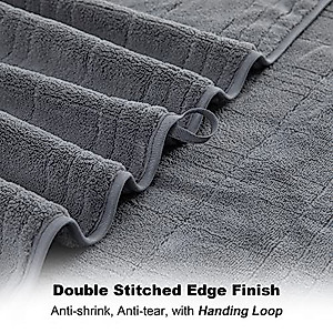 Oversized Bath Towel Set, 4 Piece Grey Extra Large Bath Towels 35"x70", Premium Microfiber Bath Towel Sheets, Ultra Soft, Highly Absorbent, Quick Dry, Bath Sheets Towels for Adults, Bathroom