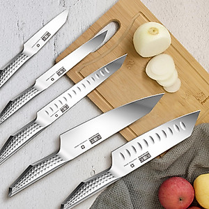 HOSHANHO Kitchen Knife Set with Block, 16-Piece Sharp Japanese Stainless Steel Chef Knife Set, Professional Knife Block Set with Sharpener