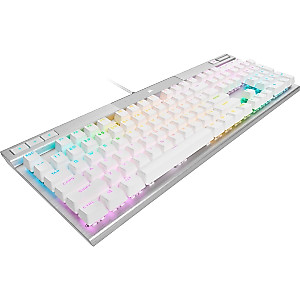 Corsair K70 PRO RGB Optical-Mechanical Gaming Keyboard - OPX Linear Switches, PBT Double-Shot Keycaps, 8,000Hz Hyper-Polling, Magnetic Soft-Touch Palm Rest - NA Layout, QWERTY - White
