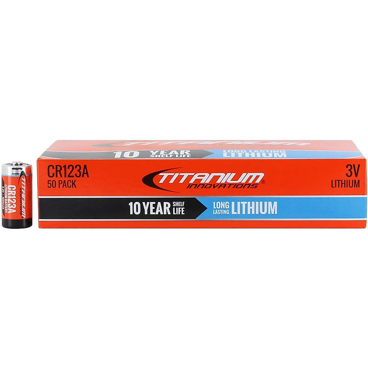 TITANIUM INNOVATIONS CR123A 3V Lithium Battery - Box of 50