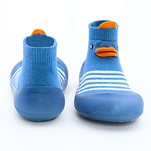 Dexspoeny Baby Shoes-Baby Sock Shoes 12-15 Months 1 Pair Baby Girl Slippers Non Slip Sock Shoes Baby Walking Shoes Soft Rubber Toddler Boy Shoes for Baby Boy Girls Infant Blue