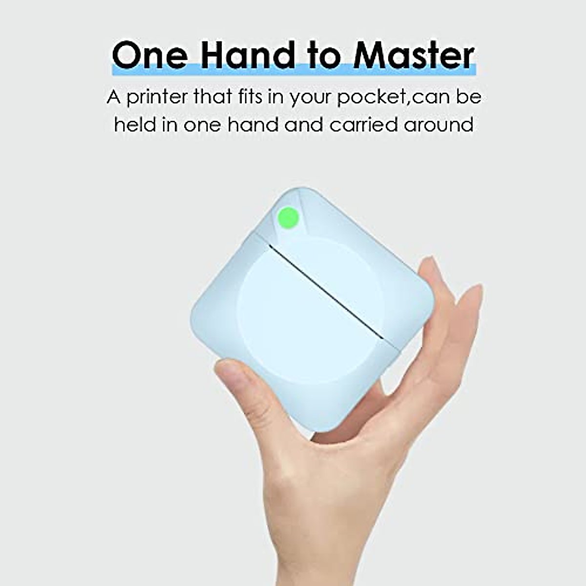 Wisoqu Mini Printer Pocket Mini Printer,200DPI Resolution Thermal Printing Ergonomic Printer,Wireless Mobile Photo Mini Printer Compatible with Android and iOS(Blue)