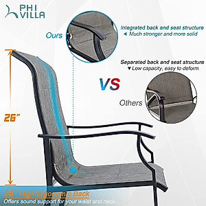 PHI VILLA 9 Piece Patio Dining Set, Outdoor Table and Chairs Set for 8 with 1 Extendable Large Patio Table, 2 High Back Swivel Patio Chairs and 6 Padded Dining Chairs