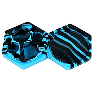 YHSWE Large Hexagon 110ml Silicone Non-stick Storage Container 1 Piece Black/Blue