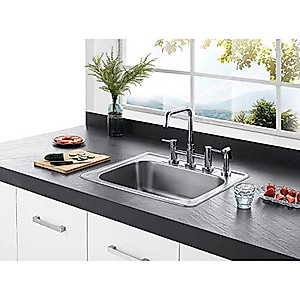 Kingston Brass KS8281DLBS Concord Bridge Kitchen Faucet, Polished Chrome