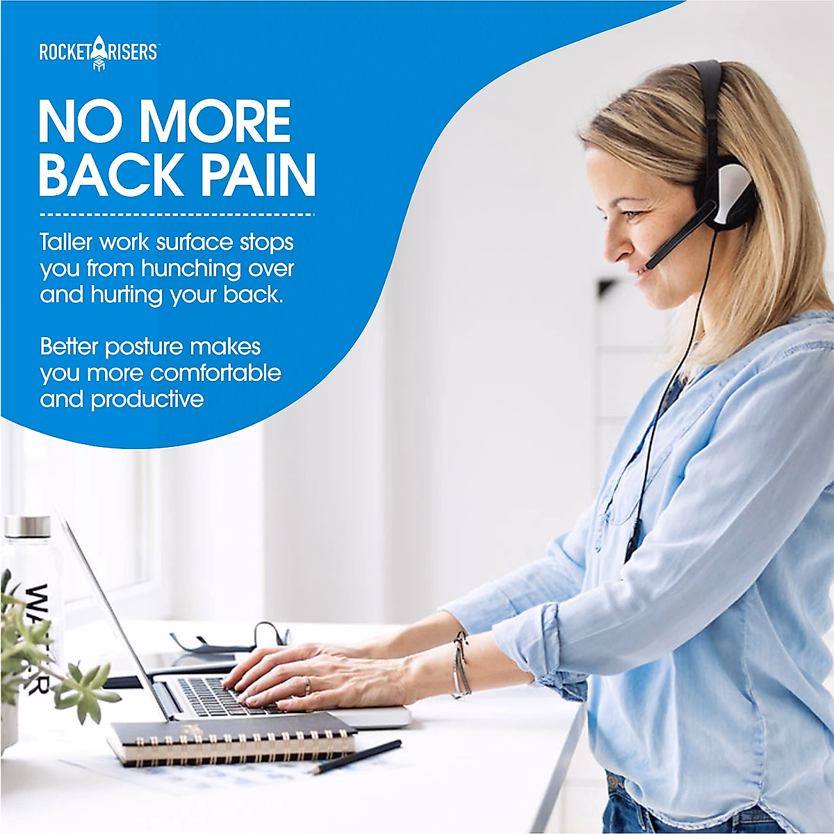 Rocket Risers Folding Table Risers - Make Your Folding Table a Counter Height Table - Set of 4 Table Leg Risers