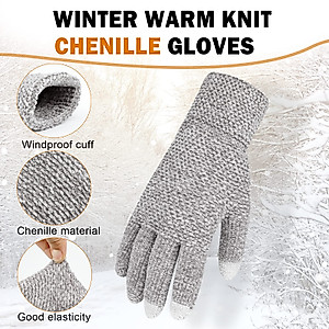 ONESING 2 Pairs Winter Gloves for Women Warm Womens Gloves with Touchscreen Fingers Knit Winter Gloves for Cold Weather