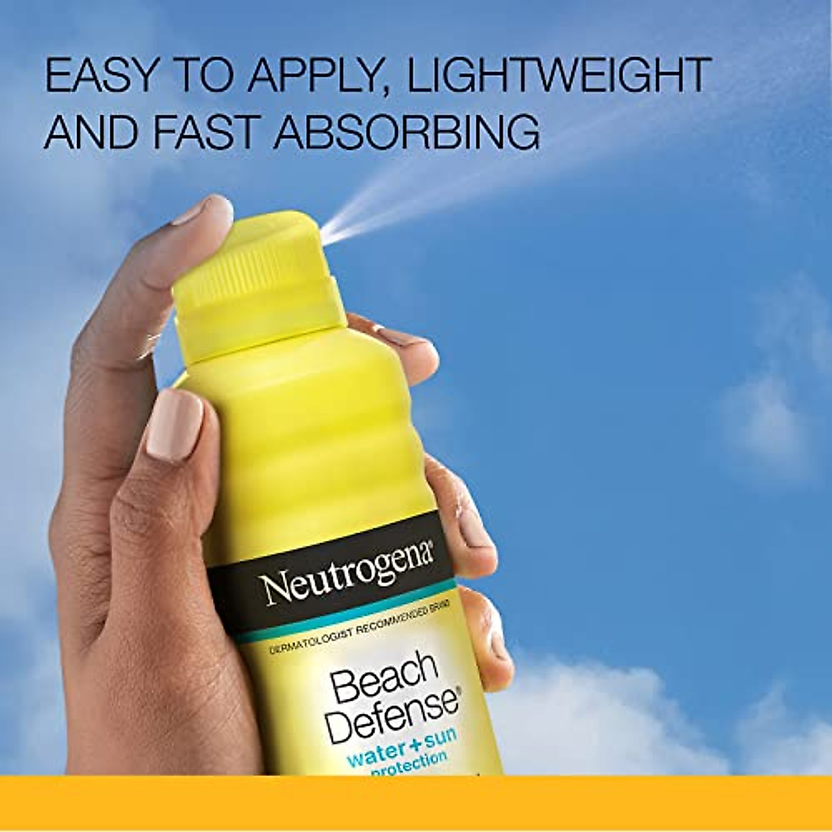 Neutrogena Beach Defense Sunscreen Spray SPF 50 Water-Resistant Sunscreen Body Spray with Broad Spectrum SPF 50, PABA-Free, Oxybenzone-Free & Fast-Drying, Superior Sun Protection, 6.5 oz