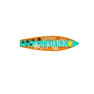 Bundle: Home Decor Metal Surfboard Beach Signs - Welcome to Paradise Sign, Endless Summer Sign, Tropical Bar Sign and Flip Flop Sign