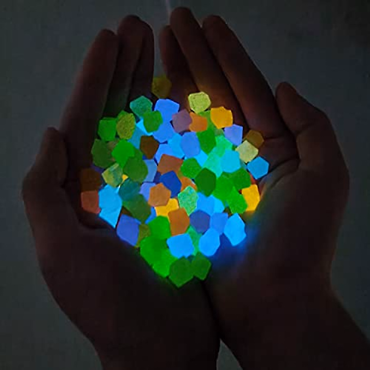 BallHull 1.4cm Decoration Fish Tank Gravel, Rocks Glowing in The Dark for Fish Turtle Tanks, Gardens, Flower Pots, 300 Pcs.