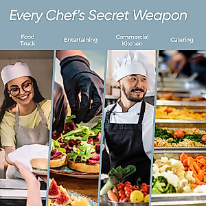 Commercial Small Food Processor - Compact Food Processor with Continuous Feed, 4 Stainless Steel Discs, 1 HP Motor - Vegetable Cutter Electric, Shredder Food, and Small Food Processors