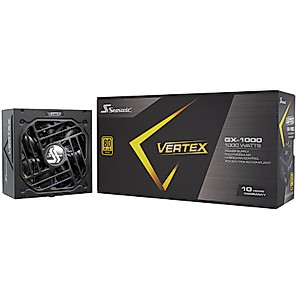 Seasonic Vertex GX-1000-1000W - 80+ Gold - ATX 3.0 & PCIe 5.0 Ready - Full-Modular - ATX Form Factor - Low Noise - 12 Year Warranty - Nvidia RTX 30/40 Super & AMD GPU Compatible