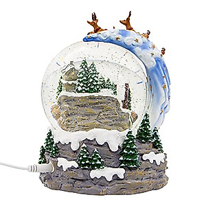 Kurt S. Adler Battery-Operated Musical Santa and SLED Waterglobe Water Globes, 120MM, Multi-Colored