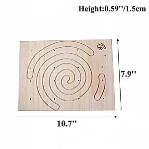 HAICHEN TEC Rabbit Scratch Board - Wooden Foot Pad Mat Bunny Chew Toy Grinding Claws Teeth Natural Wood for Small Animal Rabbit Hamster Chinchilla Guinea Pig Ferret Gerbil Bunny Squirrel Rat (Wood)