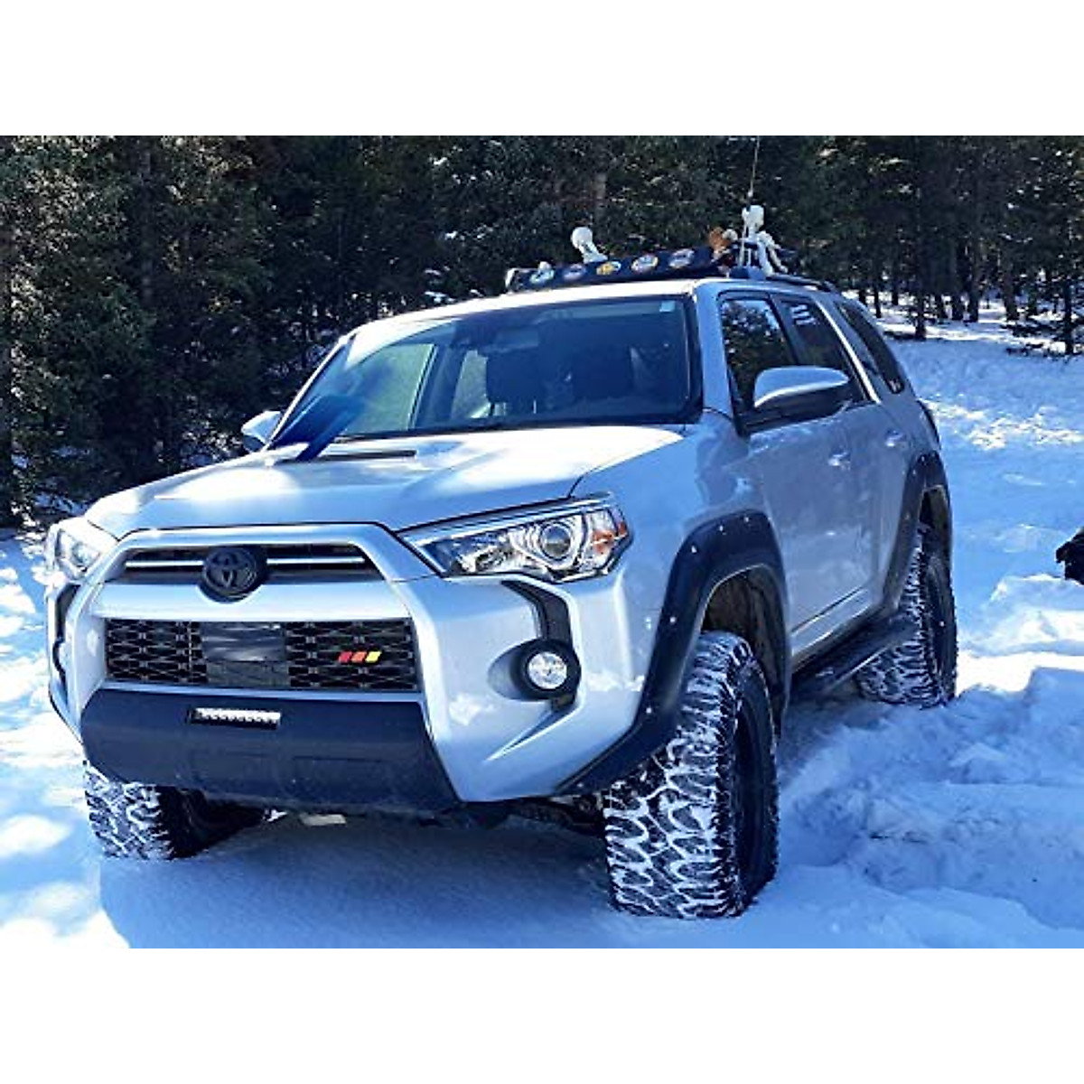 Tri-Color Front Grille Badge Emblem for Tacoma 4 Runner Tundra Sequoia Rav4 Highlander（Yellow/Orange/Red