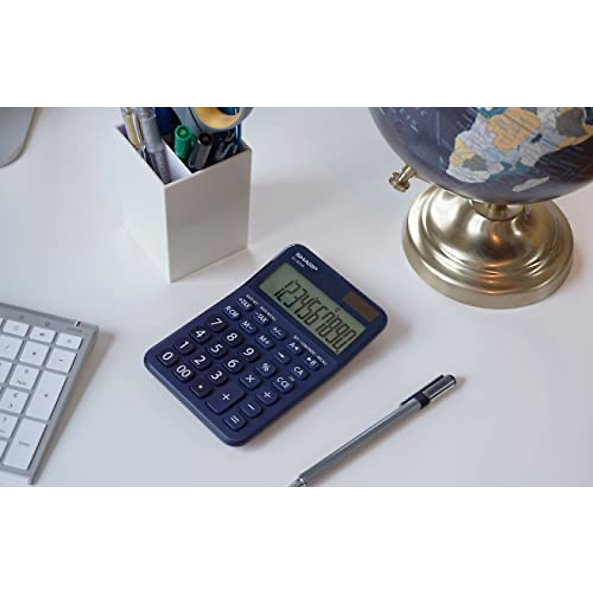 Sharp Elm335bbl Desktop Calculator, 10-Digit LCD, Blue
