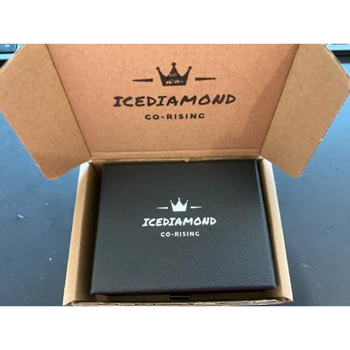 ICEDIAMOND 14K Full CZ Diamond Spin-Up Daisy Painted Rotating Pendant Crazy Chain Necklace, Gold Plated Iced Out Bling Zirconia Hip Hop Charm Jewelry for Men Women (White-Large)