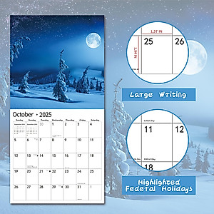 2024 Wall Calendar,Calendar 2024, July 2024 - December 2025, Wall Calendar Moon, 12" x 24" Opened,Full Page Months Thick & Sturdy Paper for Gift Perfect Calendar Organizing & Planning