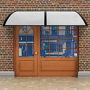 SUPER DEAL 40"x 80" Window Door Entry Awning Polycarbonate Cover Front Door Outdoor Patio Canopy Sun shetter (White)