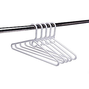 Quality White Plastic Hangers 30 Pack - Super Heavy Duty Plastic Clothes Hanger Multipack - Thick Strong Standard Closet Clothing Hangers with Hook for Scarves and Belts-17 Coat Hangers (White, 30)