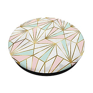 Cell Phone Button Pop Out Holder Light Teal and Pink White PopSockets PopGrip: Swappable Grip for Phones & Tablets