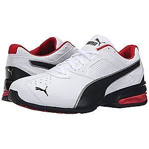PUMA Men's TAZON 6 FM Cross Training Sneaker, Puma White-Puma Black-Puma Silver, 12