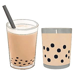 Classic Milk Tea Boba Candle, Vanilla Bean Scented, Large Glass Jar Candle