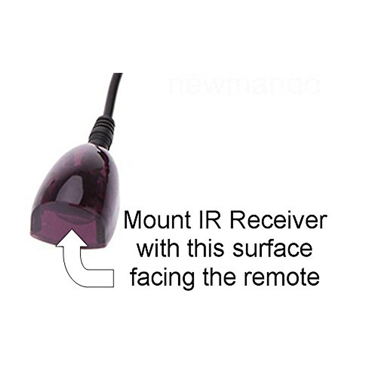 Inteset 38-56 kHz Wideband Infrared (IR) Receiver Extender Cable for Cable Boxes, DVR's & STB's. Check Compatibility.