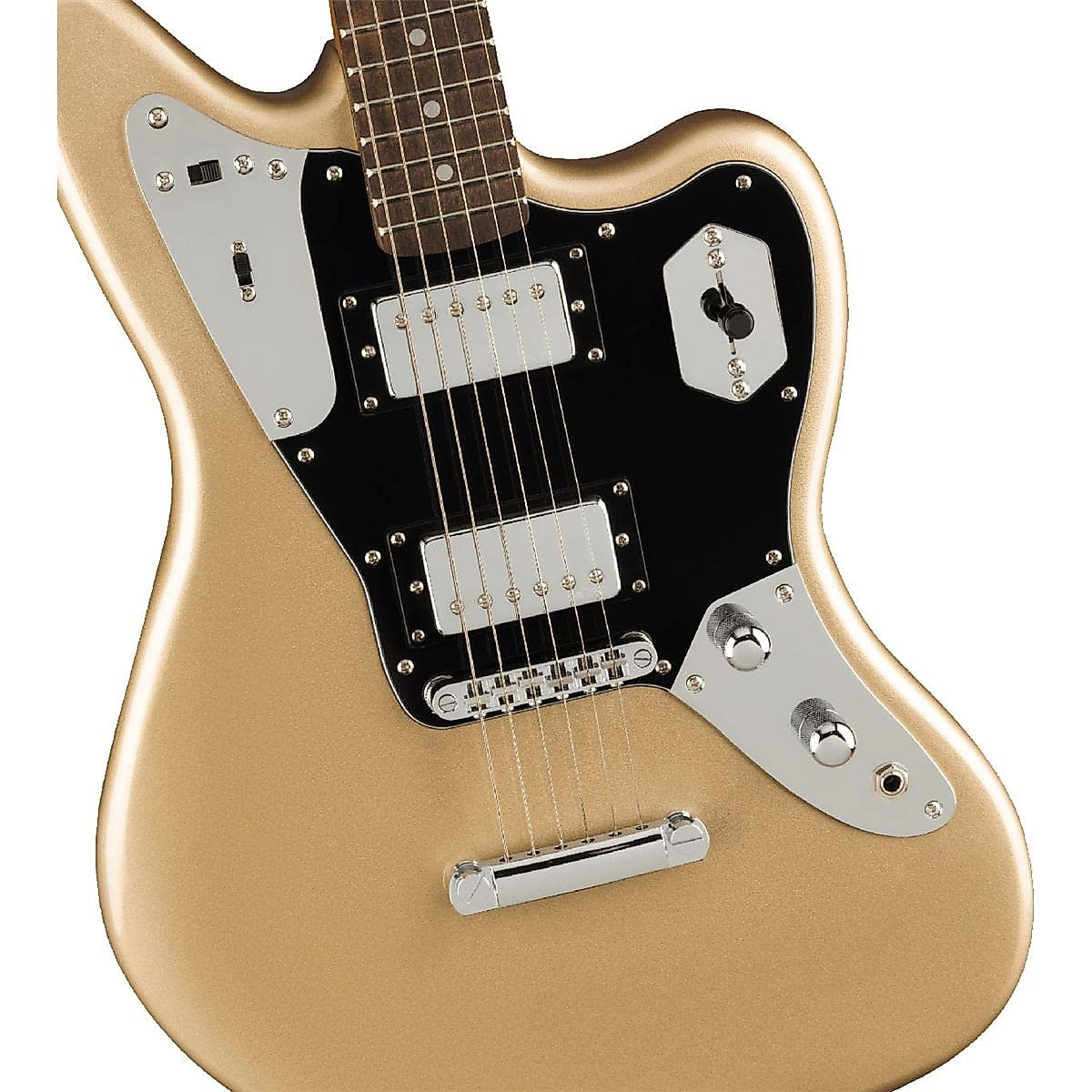 Squier Contemporary Jaguar ST Electric Guitar, with 2-Year Warranty, Shoreline Gold, Laurel Fingerboard, Black Pickguard