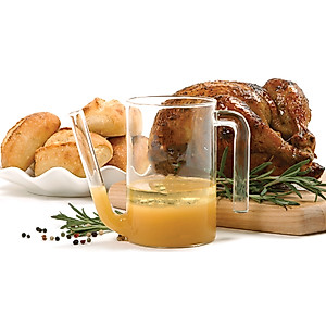 Norpro 2-Cup Glass Gravy Sauce Stock Soup Fat Grease Separator - Dishwasher Safe