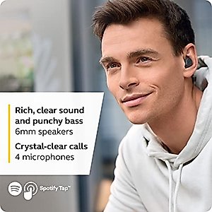 Jabra Elite 3 in Ear Wireless Bluetooth Earbuds – Noise Isolating True Wireless Buds with 4 Built-in Microphones for Clear Calls, Rich Bass, Customizable Sound, and Mono Mode - Dark Grey