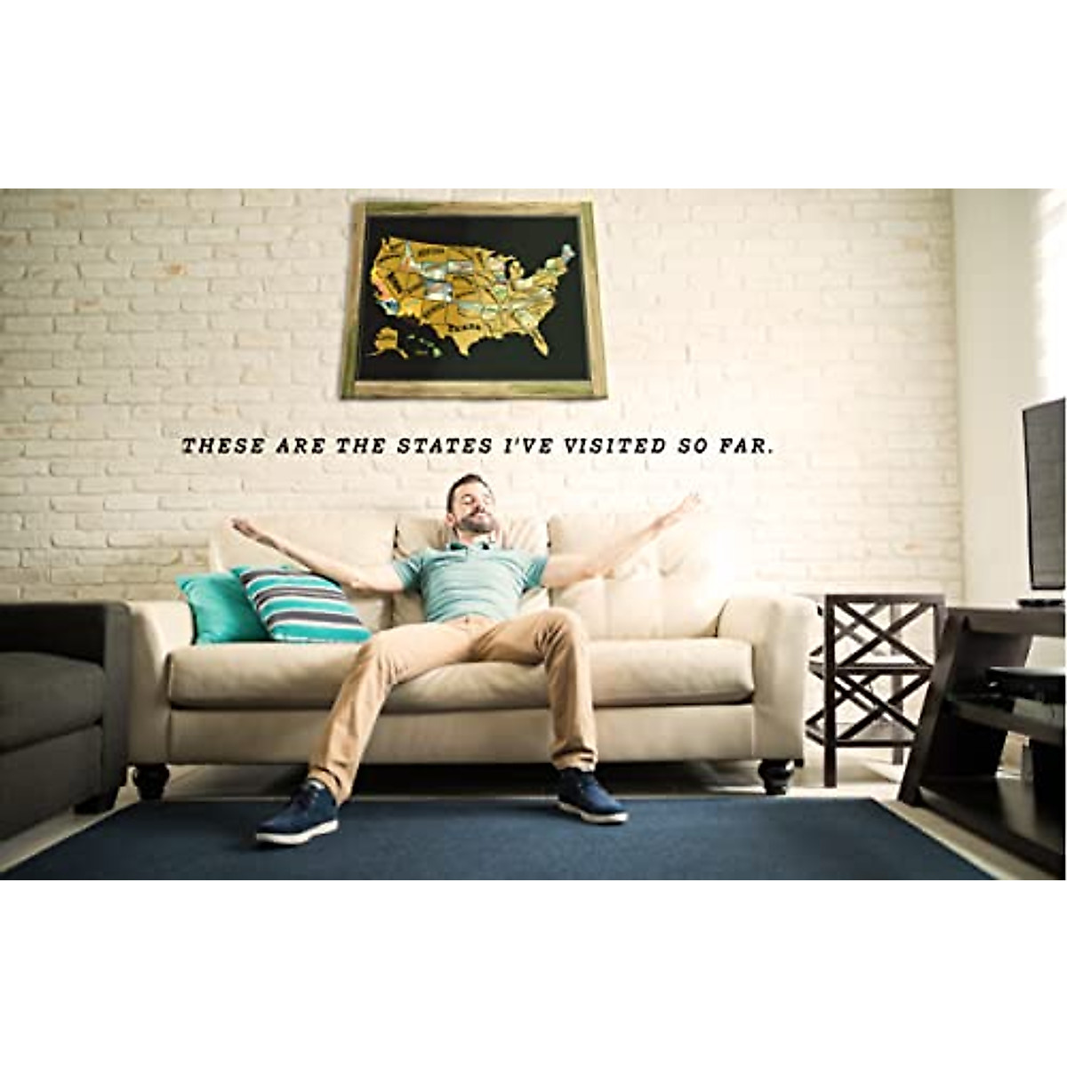 Scratch Off Map Of United States, USA State Scratch Sticker, Travel Map Gift Adventure Wall Poster For Kids Adults (States)