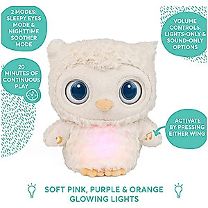 GUND Baby Sleepy Eyes Owl Bedtime Soother Plush Owl Stuffed Animal Night Light & Sound Machine for Baby Boys and Girls, 8”