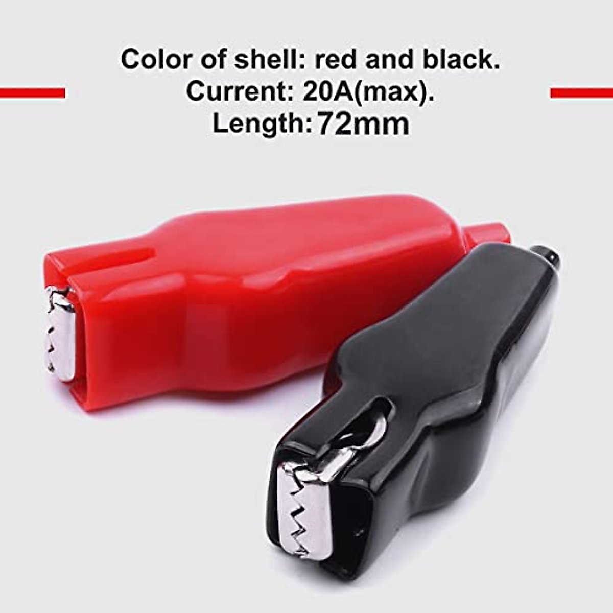 ATOPLEE 20PCS Alligator Clips Electrical,20A Insulated Spring Loaded Alligator Clamps,Truck Car Battery Heavy Duty Alligator Clips for Electrical Testing, Circuit Connection, Experiment