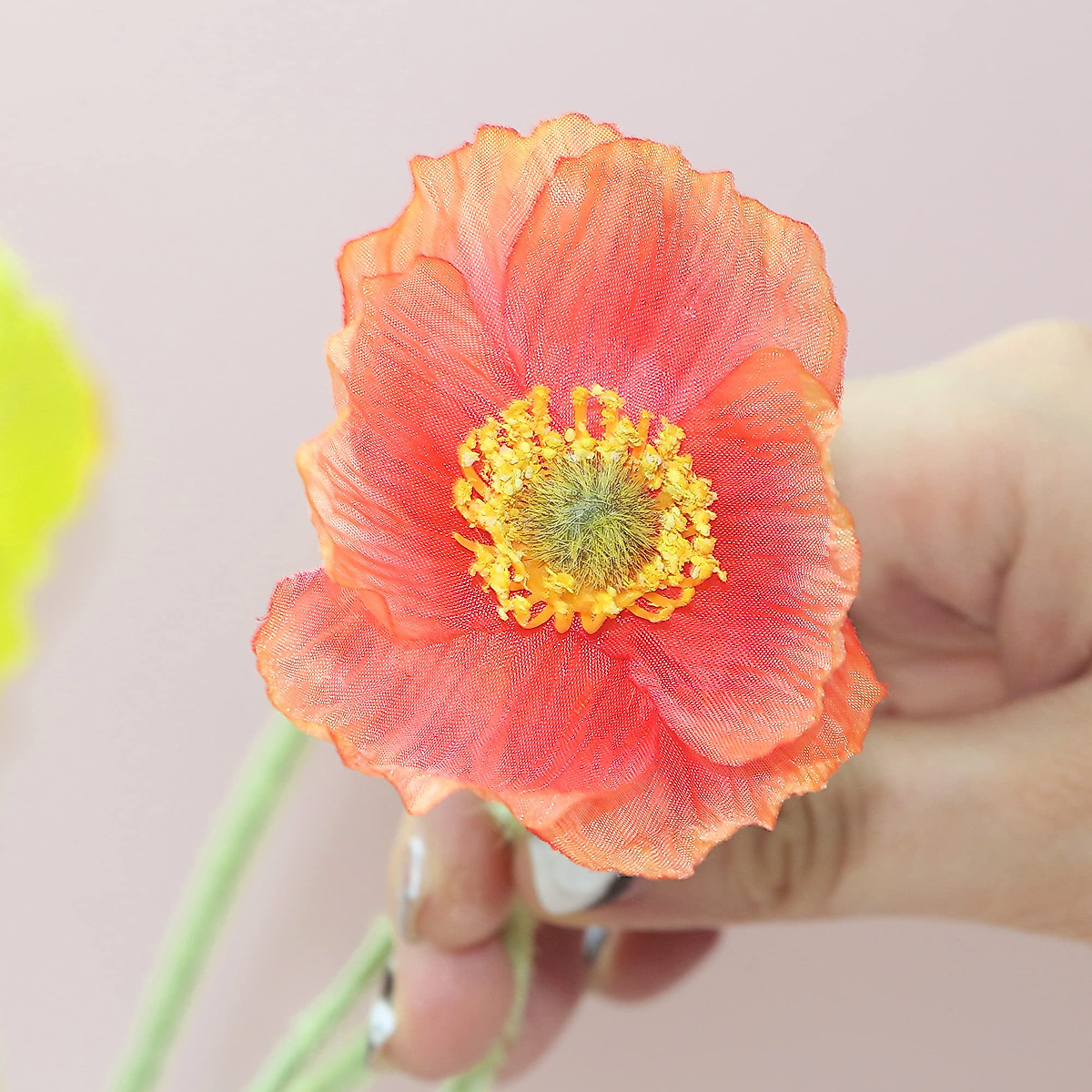 Banllis Artificial Flowers, Fake Flower Faux Plastic Plants for Home Decor DIY Wedding Kitchen Garden, Crown, Party, Hotel, Table - 4pcs