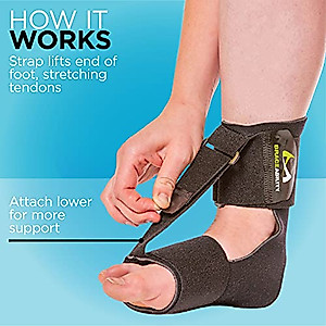 BraceAbility Sleeping Foot Drop Brace - Dorsiflexion AFO Ankle Orthosis Sock for Charcot Marie Tooth Home Treatment, Peroneal Nerve Injury, Stroke Patients, Muscle Dystrophy Pain Support in Bed (S/M)