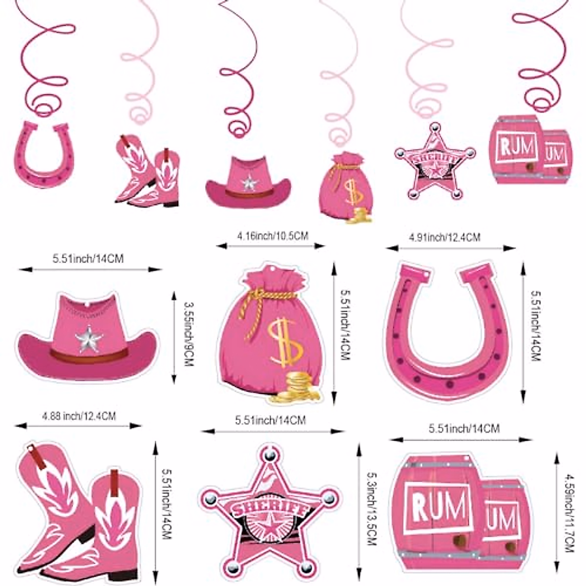 Western cowgirls birthday party decoration with banner cake topper balloons pink birthday party supplies for girls lets go girls party decoration